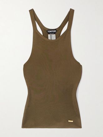 Tom Ford Gestricktes Tanktop Aus Seide - Grün