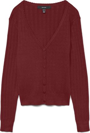 Vero Moda Vmwillow Pointelle Ls V-NCK Cardigan Boo