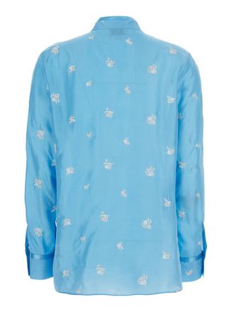Forte_Forte Womens Shirt Light Blue Silk Blouses