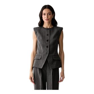Karl Lagerfeld Pinstripe Tailored Vest - - Jackets - Damen - Grau - L