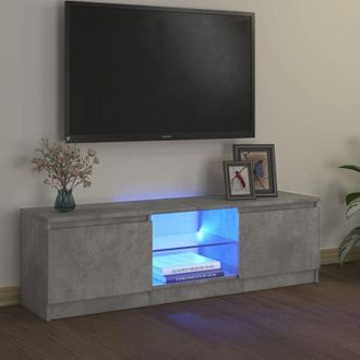 vidaXL Vidaxl - Meuble tv avec lumi&egrave;res led gris b&eacute;ton 120x30x36 cm