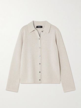 Theory Cardigan En Cachemire Et En Laine Mélangés - Gris