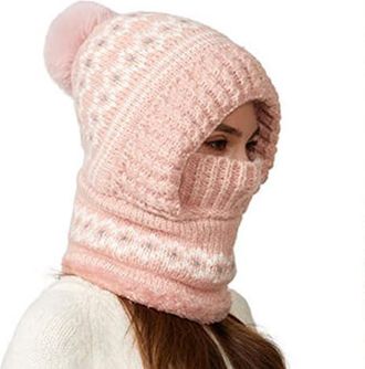 Generic Bonnet dhiver pour femme - Chapeau de neige tendance en tricot coupe-vent, accessoire dhiver chaud, casquette dext&eacute;rieur &eacute;l&eacute;gante | Parfait pour le sk