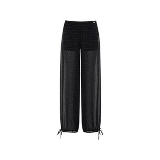 Liu Jo Femme, Pantalons, Noir, Taille: 38 FR Pantalon large
