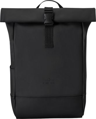 Johnny Urban Rucksack Damen & Herren Schwarz - Harvey Medium - Rolltop Mit Laptopfach f&uuml;r Uni Business City - 15L - Matte PU Beschichtung - Wasserabweisend