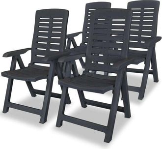 vidaXL Vidaxl - Chaises inclinables de jardin 4 pcs Plastique Anthracite