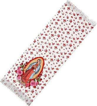 Generic &Eacute;charpe Vierge Marie - Motif floral catholique doux et chaud pour v&ecirc;tements de d&eacute;votion, couverture pour femme avec image sacr&eacute;e, &eacute;charpe religieuse, 