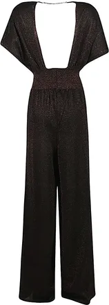 Circus Hotel Lurex Viscose Blend Jumpsuit - Black