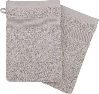 Atmosphera Atmosphera - Lot de 2 Gants de Toilette - Coton 450 GR/m² - Gris Taupe 15x21 cm