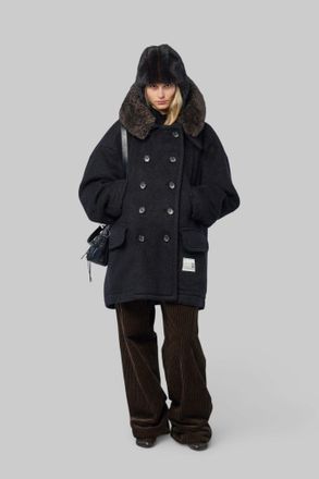 Miharayasuhiro Detachable Collar Shaggy Coat