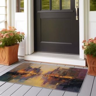 Generic Tapis Couloir Long Ombres de la Ville, Coucher de Soleil Tapis Cuisine Devant Evier Antid&eacute;rapant Absorbant Tapis Int&eacute;rieur Entr&eacute;e Long 60x180 cm de Pa