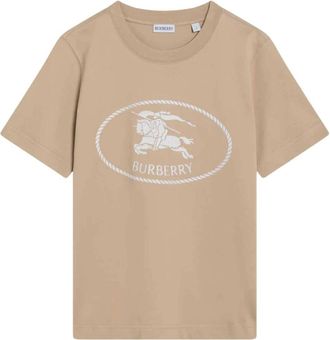 Burberry Femme, Tops, Beige, Taille: 40 FR T-shirts et Polos en Coton