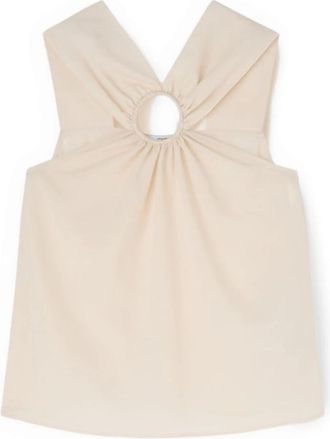 Motivi Top aus Cr&ecirc;pe de Chine mit Ring - - Tops - Damen - Wei&szlig; - L