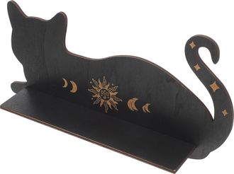 Artibetter Homoyoyo Schwebendes Wandregal Katzenform Rustikales Wandboard zur Aufbewahrung von Kristallen und Dekoration Platzsparendes Wandregal f&uuml;r Kleine R&auml;um