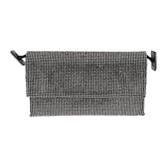 Benedetta Bruzziches Kristallbesetzte Foldover Umh&auml;ngetasche - - Bags - Damen - Schwarzk - ONE SIZE