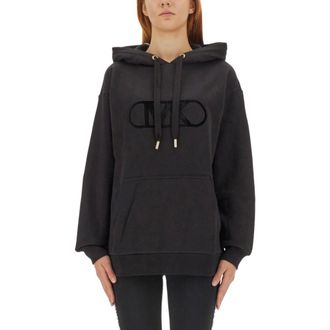 Michael Kors Femme, Sweatshirts et sweats &agrave; capuche, Noir, Taille: 42 FR Sweat &agrave; Capuche Confortable Logo Oversize Femme
