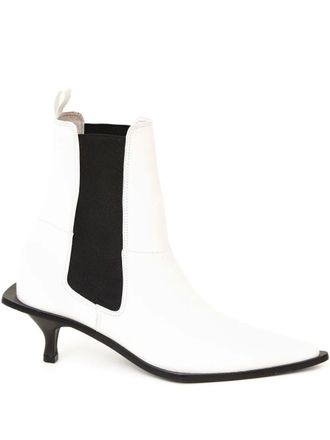 Gloria Coelho bottines à détails de surpiqûres - Blanc