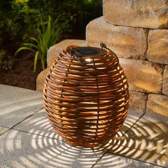 Esotec Esotec - Solar Rattanleuchte Victoria 30, usb, cct Funktion, Polyrattan, 102278