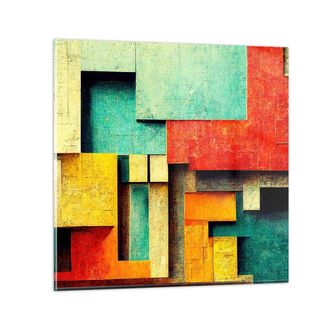 Arttor Bilder auf Glas 40x40cm Glasbild 3D St&uuml;ck Geometrisch Klein Wanddeko Bild im Glas Schlafzimmer K&uuml;che Deko Wandbilder Dekoration Wohnzimmer Modern Wall