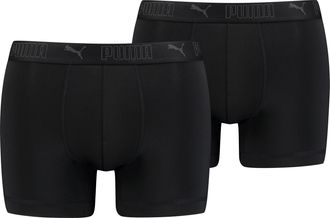 Puma Boxershorts PUMA PUMA MEN SPORT MICROFIBER BOXERS 2P, Damen, Gr. XL, schwarz, Obermaterial: 88% Polyester, 12% Elasthan, bedruckt, unifarben, normal, 