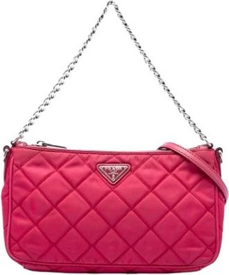 Prada Pre-owned Quilted Nylon Satchel - - Pre-owned - Damen - Rosa - ONE SIZE