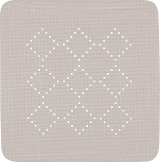 Spirella Duschmatte aus PVC-Schaum Modell Alaska - rutschfeste Badematte mit Saugn&auml;pfen + Anti-Schimmel-Abflussl&ouml;cher - 55 x 55 cm - Taupe - Badaccessoires