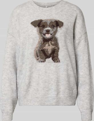 Only Pullover mit Tiger-Motiv-Intarsie