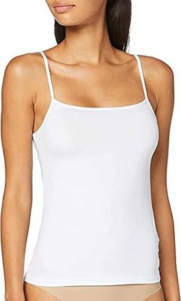 Lovable Top Bretelle étroite en Microfibre Basic Soul Femme Débardeur, Non Applicable, Bianco, Medium