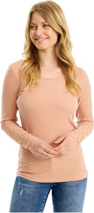 In Front IN Front, Femme, Tops, Rose, Taille: 46 FR Blouse Rose Vivian avec Poignets en Dentelle