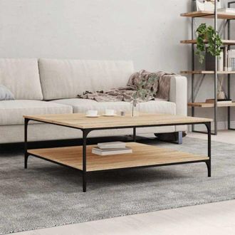 vidaXL Table basse ch&ecirc;ne sonoma 100x100x40 cm bois ding&eacute;nierie
