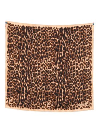Lanvin T&uuml;cher & Schals - Square Silk Scarf With Golden Brown Leopard Print - Gr. unisize - in Braun - f&uuml;r Damen
