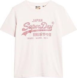 Superdry T- Shirt imprimé Chemise, Mauve Chalk Pink, 38 Femme