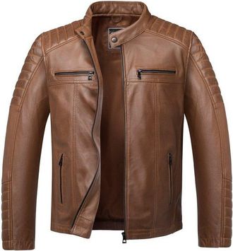 Amaci & Sons Lederjacke Ventura Lederjacke Echtleder Herren Biker Zipper Jacke