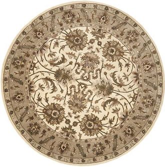 Safavieh Traditionell Teppich für Wohnzimmer, Esszimmer, Schlafzimmer - Royalty Collection, Kurzer Flor, Silber und Elfenbein, 152 X 152 cm