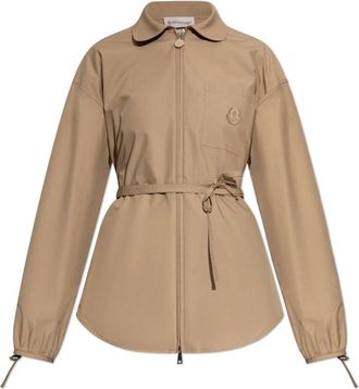 Moncler Femme, Blouses et Chemises, Beige, Taille: 38 FR Chemise avec &eacute;cusson logo