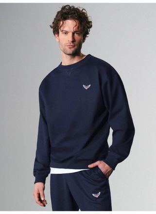 Trigema Sweatshirt TRIGEMA Oversized Sweatshirt mit Logo-Patch