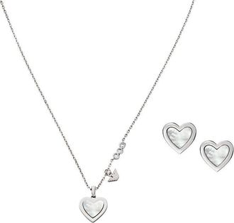 Emporio Armani Damen Silberfarbene Messing-Halskette, EGS3228SET