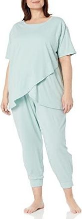 Amazon Essentials Ensemble de Pyjama de Grossesse et dallaitement en Coton Femme, Bleu Grisé, XXS
