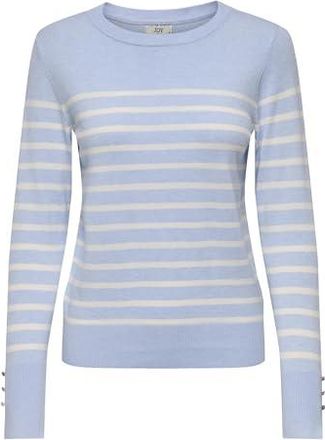 Jacqueline de Yong JdY Jdymalou L/S on Button Pullover KNT Noos Malou Pull à Bouton, Kentucky Blue, L Femme