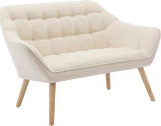 Vente-Unique Sofa 2-Sitzer - Stoff - Beige - Caserta