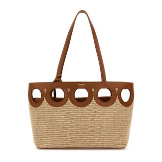 Ferragamo Femme, Sacs, Beige, Taille: ONE Size Sac de magasinage en raphia