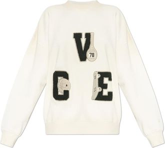 Golden Goose Femme, Sweatshirts et sweats &agrave; capuche, Beige, Taille: 36 FR Patch SweaT-shirt