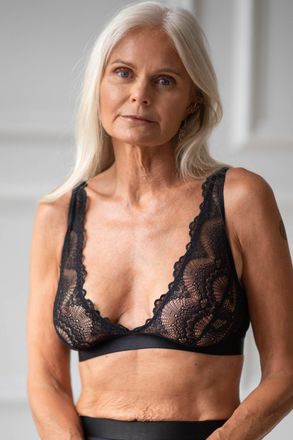 Understatement Damen vegan Bralette Plunge Schwarz