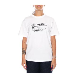 Carhartt Work in Progress S/S Bumper Sticker T-Shirt - - Tops - Damen - Wei&szlig; - M
