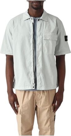 Stone Island Homme, Chemises, Bleu, Taille: M Overshirt M/C
