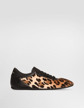 Dolce & Gabbana Sneaker Ballet Aus Ponyfell In Leo-optik - Frau Sneakers Drucken 35.5