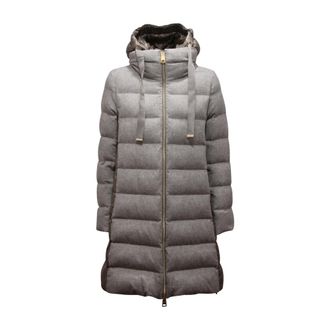 Herno Seide/Kaschmir Halb Mantel Jacke - - Coats - Damen - Grau - M