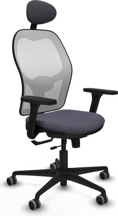 Piqueras y Crespo Ergonomischer Drehstuhl mit 3D-Armen, h&ouml;henverstellbarer Lendenwirbelst&uuml;tze und festem Kopfteil, ausgestattet mit Syncro/Traslack und injiziertem Scha