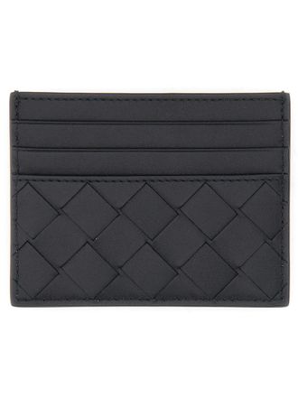 Bottega Veneta Intrecciato Woven Leather Card Case - Black