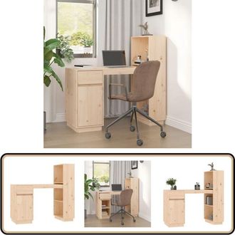 vidaXL Vidaxl - Schreibtisch 110x53x117 cm Massivholz Kiefer - Kiefernholzmöbel - Schreibtisch Massiv - Holztisch - Home Office - Arbeitsplatzgestaltung